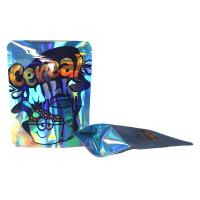 China Holographic Effect Stand Up Pouch Matte Tear Notch Bag With Zipper for sale