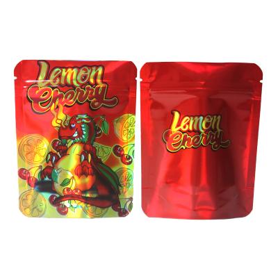 China Soft Aluminum Foil Stand Up Pouch Holographic Zip Lock Bags For Weed for sale