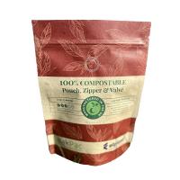 China Biodegradable Food Packaging Pouch With Zipper Brown Craft Paper Laminated for sale