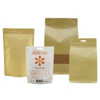 China Kraft Paper Food Packaging Ziplock Bag with Window , Biodegradable Edible Packaging Bag for sale