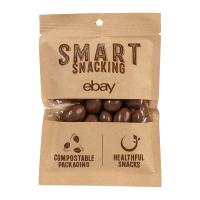China Kraft Paper Food Packaging Ziplock Bag with Window , Biodegradable Edible Packaging Bag for sale