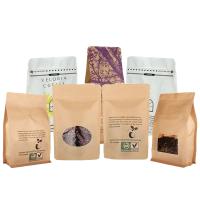 China Kraft Paper Side Gueest Bag Heat Seal Compostable Brown Paper Packaging Bag For Rice Nuts for sale