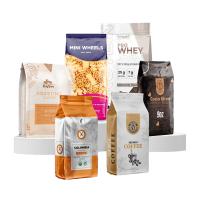 China Custom Zipper Kraft Paper Laminated Film Coffee Bag Zip Square Bottom Bag For Coffee Bean for sale