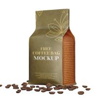 China 8 Side Seal Coffee Pouch Aluminum Foil Zipper Lock Bag Flat Bottom Kraft Paper For Food for sale