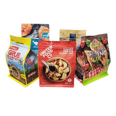 China 8 Side Seal Coffee Pouch Aluminum Foil Zipper Lock Bag Flat Bottom Kraft Paper For Food for sale