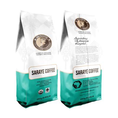 China Heat Seal Matte Black Stand Up Ziplock Plastic Pouch 12oz Coffee Side Gueest Bottom Coffee Bag for sale