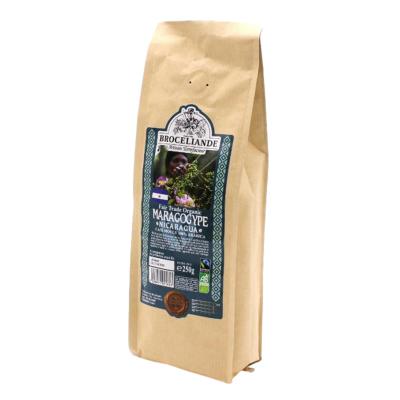 China 250g Brown Paper Packaging Bag for Heat Seal Compostable Rice Nuts Plastic Side Gueest Bag for sale