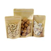 China Biodegradable Kraft Paper Stand Up Pouch with Zipper Top for Custom Size Food Packaging for sale