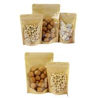 China Biodegradable Kraft Paper Stand Up Pouch with Zipper Top for Custom Size Food Packaging for sale