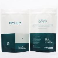 China Biodegradable PLA Zipper Three Side Sealed Bag Color Printing For Packing Clothing for sale