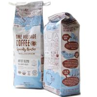 China Custom Printed Flat Bottom Coffee Packaging Bag for sale