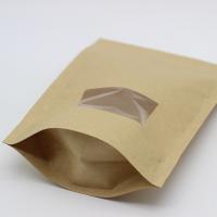 China Doypack See Through Pouches 180 Microns Brown Paper Bags With Clear Window for sale