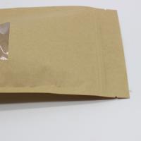 China Doypack See Through Pouches 180 Microns Brown Paper Bags With Clear Window for sale