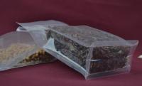 China FDA see through 150 microns Transparent Stand Up Pouch With Zipper for sale