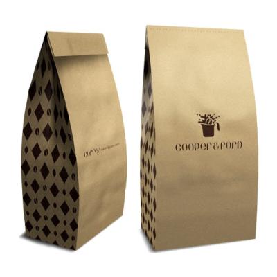 China Width 7.5 Inch Kraft Stand Up Pouches 500g Gravure Print resealable coffee bags for sale