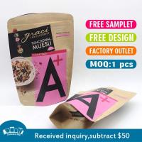 China Custom Stand up Coffee Packaging Kraft Paper Pouches with Zipper Bag Printing Bags for Tea for sale