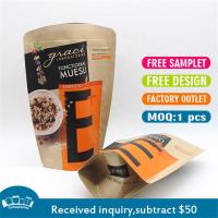 China Resealable Kraft Stand Up Pouches Gravure Printed 4oz Brown Paper Coffee Bags for sale