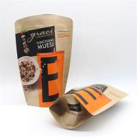 China Resealable Kraft Stand Up Pouches Gravure Printed 4oz Brown Paper Coffee Bags for sale