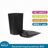 China Resealable Matte Black Stand Up Pouch Doypack Zipper Bags Eco Friendly for sale