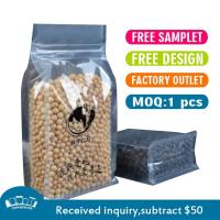 China Clear Mylar Flat Bottom Stand Up Pouch 3.5g Laminated Foil Pouches QS for sale