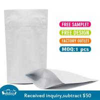 China ziplockk Mylar White Kraft Stand Up Pouch Compostable Non Toxic MOPP for sale