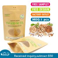 China ODM Biodegradable Stand Up Pouches Zipper Top Kraft Window Bags for sale