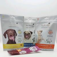 China CMYK Print Resealable Paper Pouches Tear Notch Dog Treat Packaging for sale