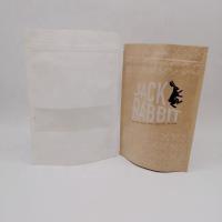 China Kraft Biodegradable Stand Up Pouches Paper Bag With Clear Window for sale