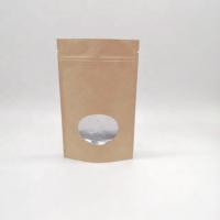 China Kraft Biodegradable Stand Up Pouches Paper Bag With Clear Window for sale