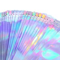 China Small Mylar Plastic Biodegradable Heat Sealing Zipper Three Sides Food Packaging Holographic Bag for sale