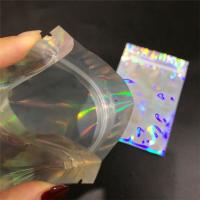 China Stand Up Holographic Zipper Packaging Bag Flat Pouches Small Laser Zip Lock Plastic Bags for sale