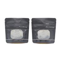 China VMPET Matte Black Stand Up Pouch 3.5g Mylar See Through Zip Bags for sale