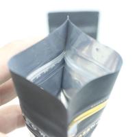 China VMPET Matte Black Stand Up Pouch 3.5g Mylar See Through Zip Bags for sale