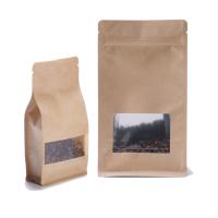 China 150g Brown Paper Coffee Bags Doypack Coffee Stand Up Pouch 130mm Width for sale