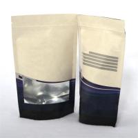 China OEM Printed Biodegradable Coffee Bags Resealable Kraft Paper Bags With Window for sale