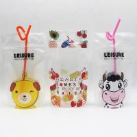 China Transparent ISO9001 Liquid Spout Pouch 100 Microns ziplockk Drink Pouches for sale