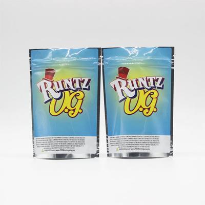 China Plastic Print Aluminium Foil Stand Up Pouch Food Grade Weed Zipper Bag for sale