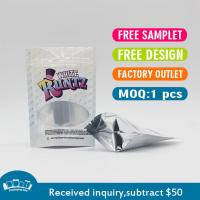 China Printed Smell Proof Mylar Bag Child Proof For weed / Flower Packaging for sale