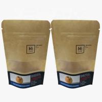 China Brown Kraft Paper Stand Up Pouch Waterproof Mega Resealable Bags ODM for sale