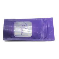 China Custom Logo Purple Plastic Stand up Zip Lock Pouch Packaging Mylar Bags with Window for sale