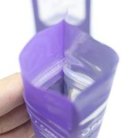 China Custom Logo Purple Plastic Stand up Zip Lock Pouch Packaging Mylar Bags with Window for sale