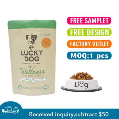 China Custom High Quality Kraft Paper Zipper Pouch For Dog Food Big Packaging Plastic Bags For Pet for sale