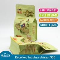 China Recyclable 200g Flat Bottom Pouch MOPP Food Grade ziplockk Bags for sale