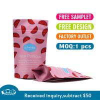 China 160mm Digital Printed Stand Up Pouches 250g Tear Notch Reusable ziplockk Bags for sale