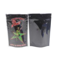 China Printed Black Mylar Zipper Pouch Smell Proof Edible Packaging Bag for sale