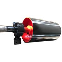 China Black Steel Conveyor Drum Pulley Rubber Roller for sale