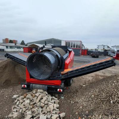 China Mobile Compost Trommel Screen 150 m³/h for Sand Gravel Coal Screening for sale