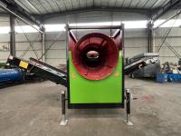 China 2600 KG Mobile Trommel Top Soil Screen Plant Equipped with Circular Drum Screen Filter for sale