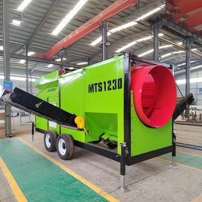 China Carbon Steel Mobile Trommel Screen 1.2x3m 60m3/h Rotary Drum Screening Machine for sale