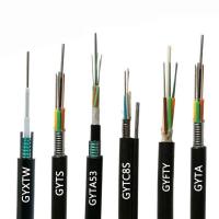 China FRP Loose Tube Fiber Optic Cable 12 Core GYFTY PE / LSZH Fiber Optic Cable for sale